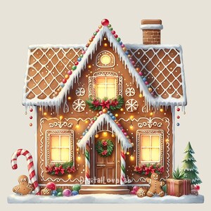 Gingerbread House Clipart Set of 10 Clipart PNG Christmas Cookie ...