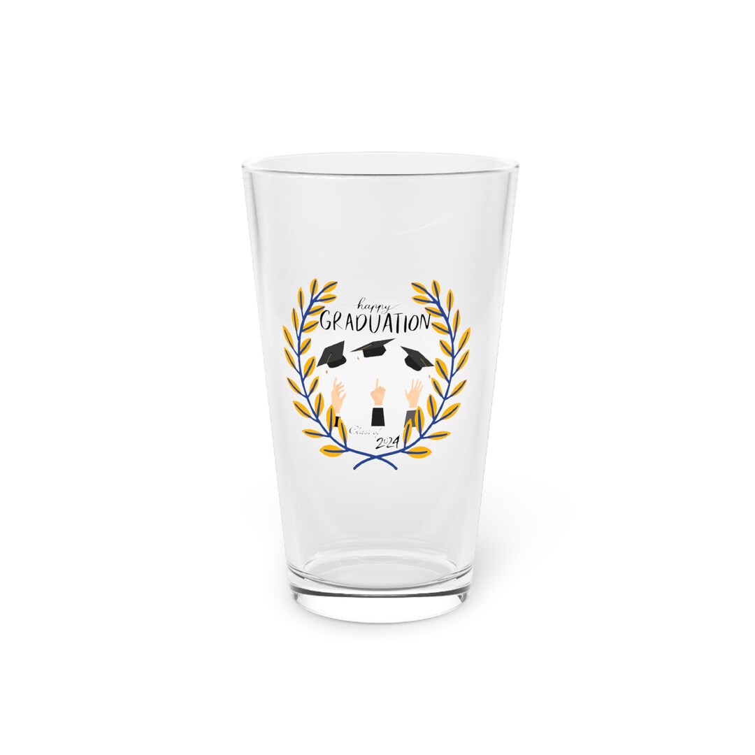Happy Graduation Glass Cup, Class of 2024, 16oz - Etsy