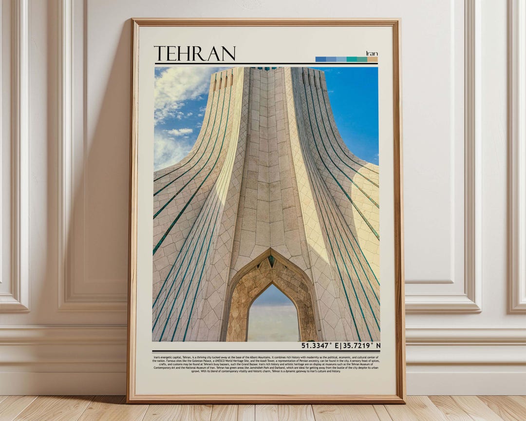 Tehran Print, Tehran Framed Wall Art, Tehran Poster, Tehran Travel ...