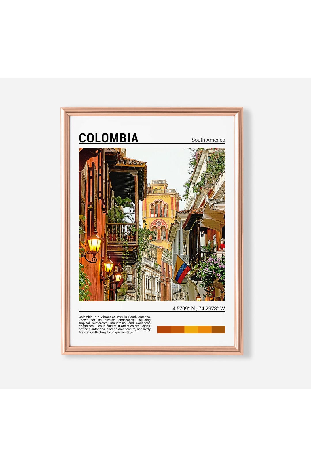 Colombia Wall Art Print , Colombia Photo Artwork Poster , Colombia ...