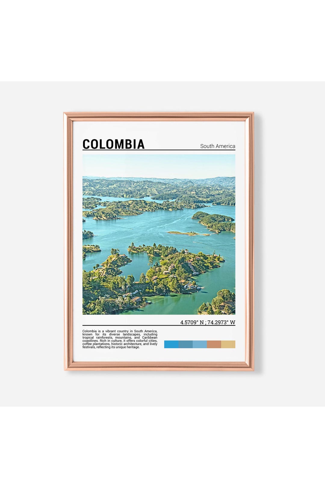 Colombia Poster, Colombia Print , Colombia Travel Poster, Colombia Art ...