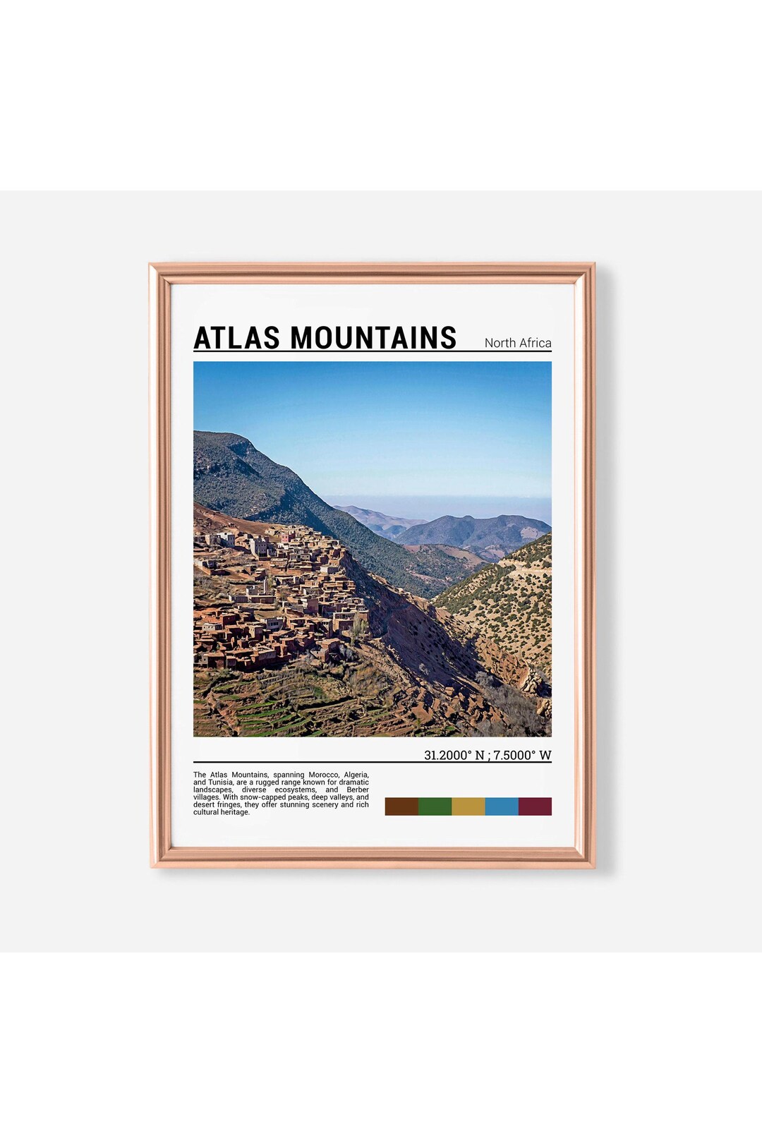 Atlas Mountain Print, Atlas Mountain Poster, Atlas Mountain Wall Art ...