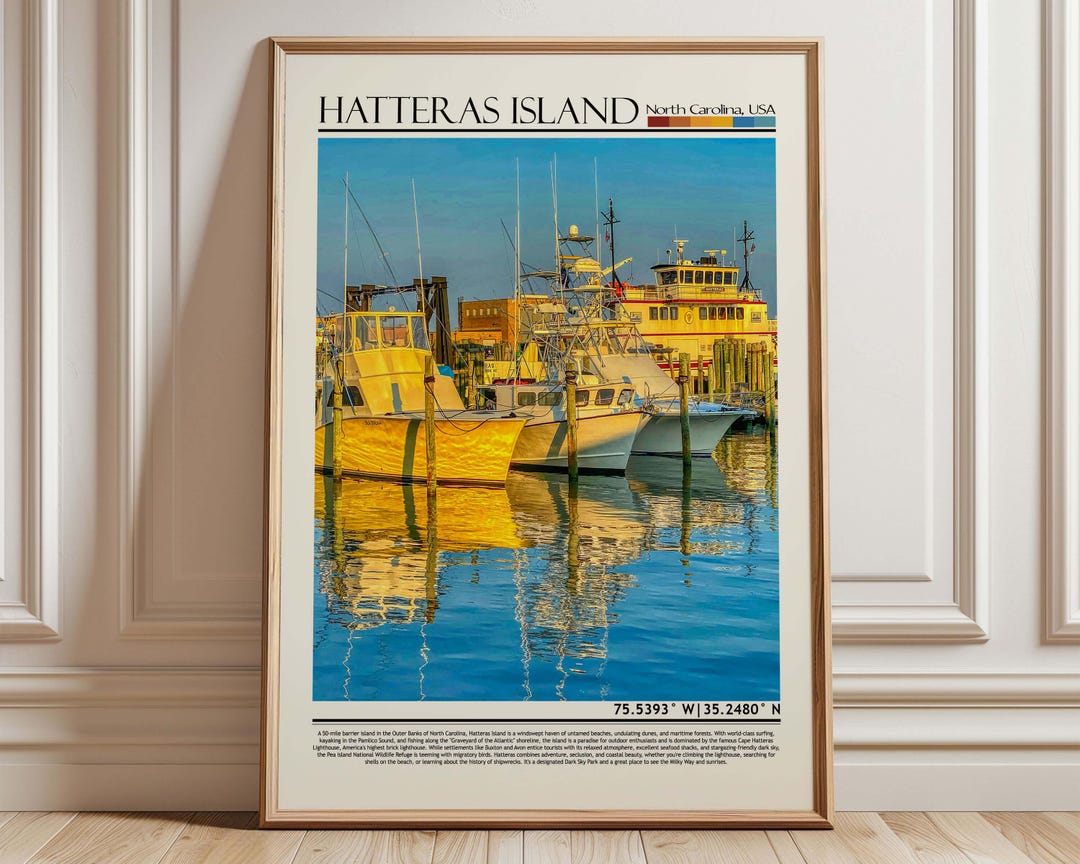 Hatteras Island Print, Hatteras Island Wall Art, Hatteras Island Poster ...