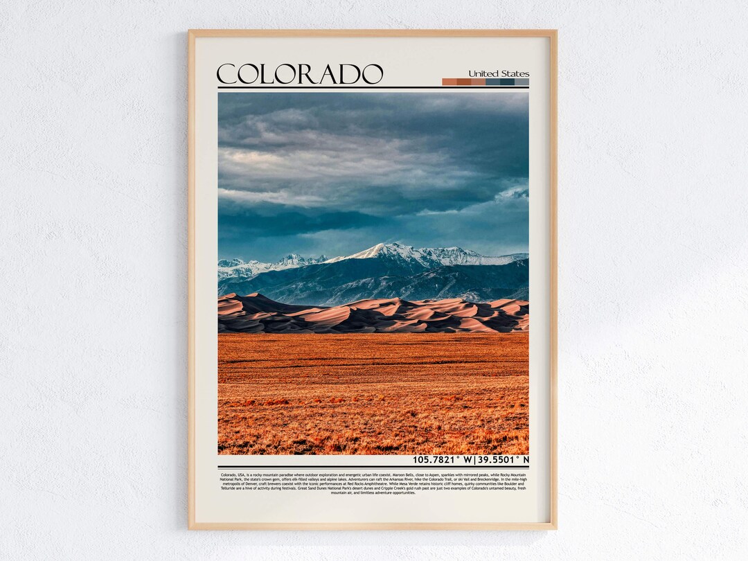 Colorado Wall Art, Colorado Photo, Colorado Travel Poster, Colorado Map ...