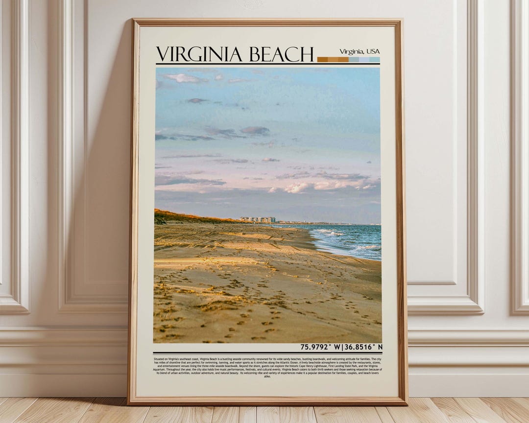 Virginia Beach Print, Virginia Beach Poster, Virginia Beach Wall Art ...