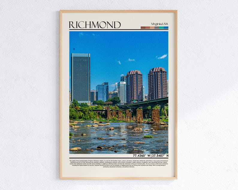 Richmond Travel Print, Richmond Virginia Wall Art, Richmond Poster ...