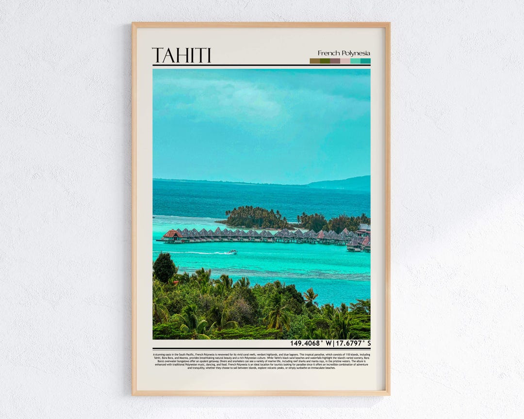 Tahiti Print, Tahiti Poster, Tahiti Wall Art, Tahiti Travel, Tahiti ...