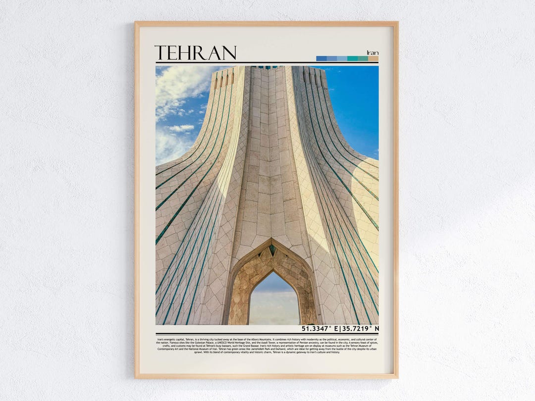 Tehran Print, Tehran Framed Wall Art, Tehran Poster, Tehran Travel ...