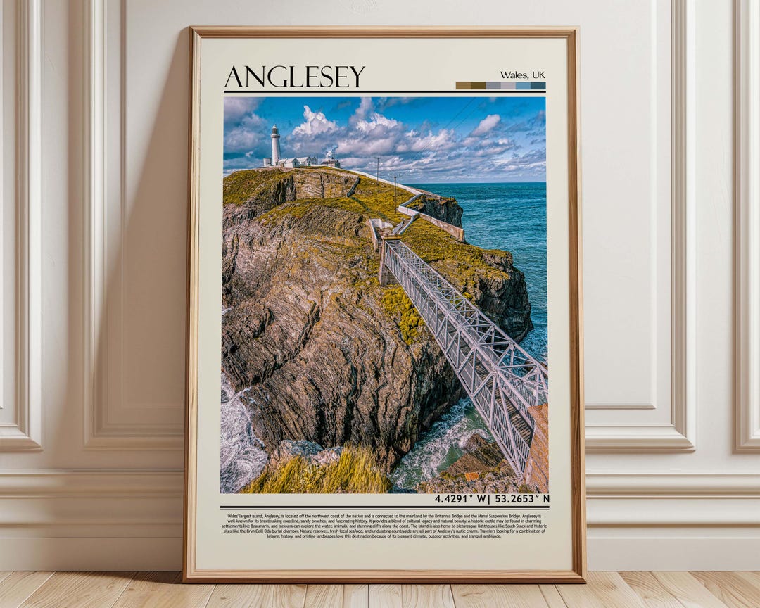 Anglesey Wales Wall Art Poster| Wales Travel Print Art| Anglesey Gift ...