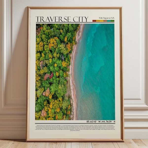 Framed Traverse City - Etsy