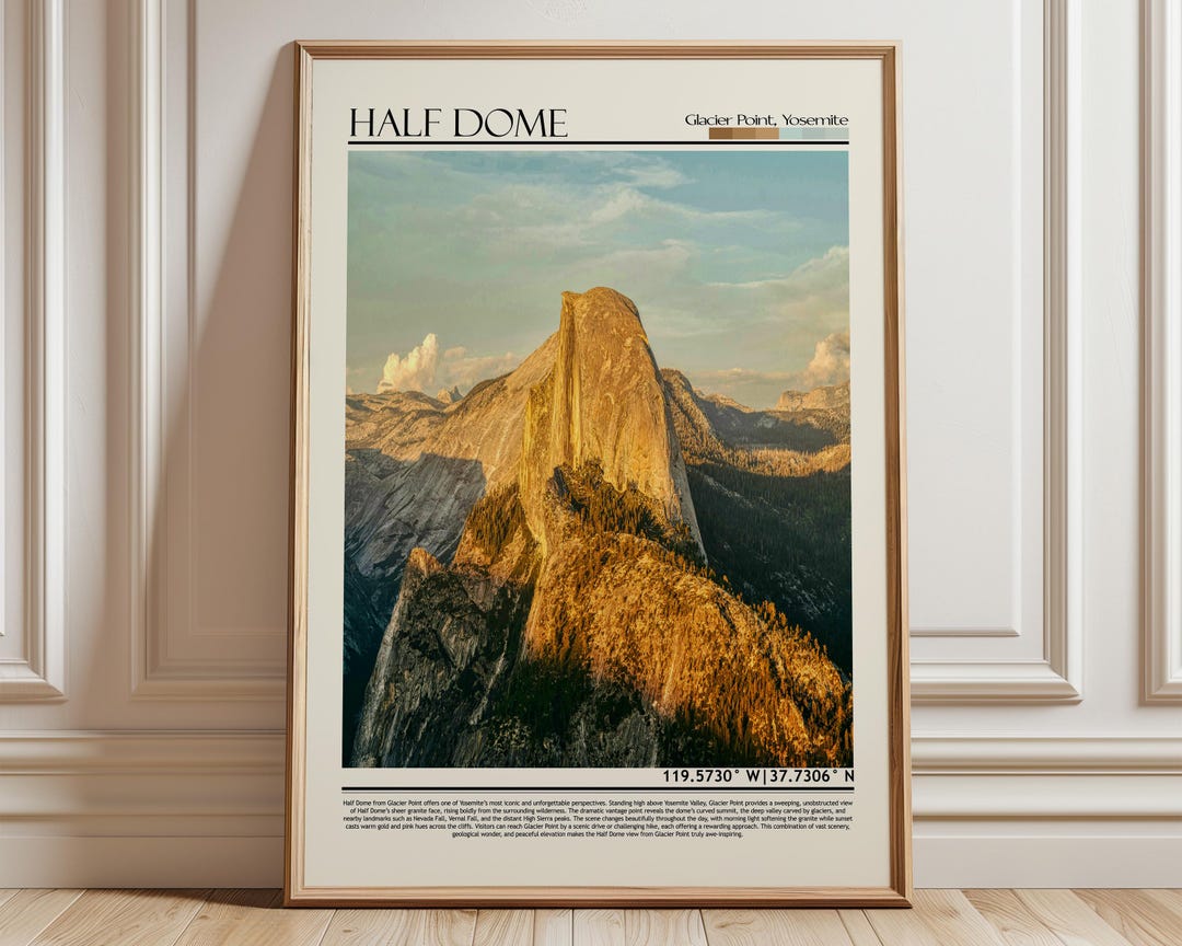 Half Dome Poster | Yosemite National Park Art Print| California Wall ...