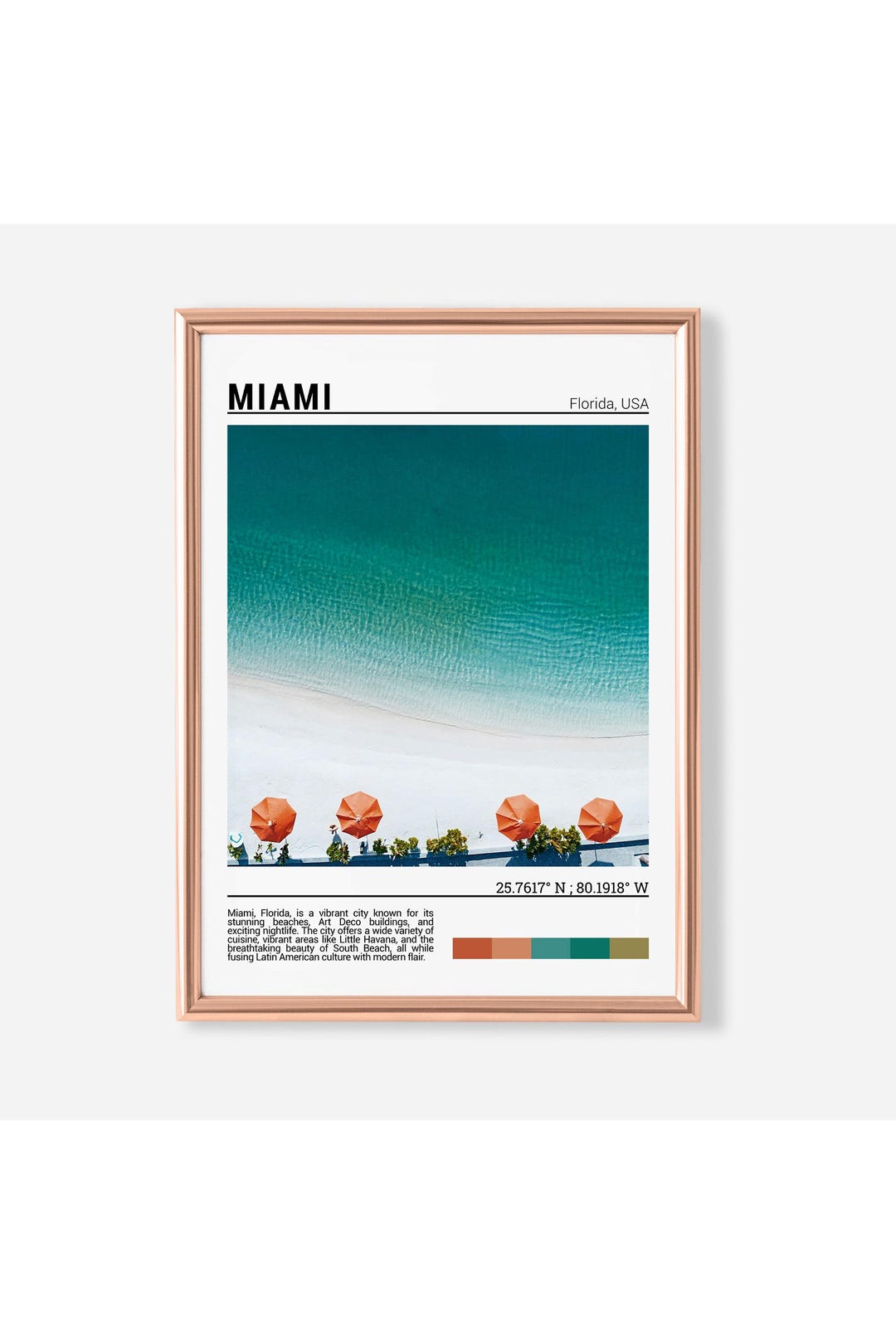 Miami Poster Print, Miami Beach Wall Art, Miami Wall Art, Miami Print ...
