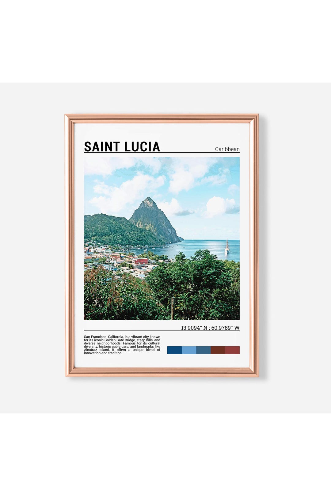 Saint Lucia Print , Saint Lucia Poster, Saint Lucia Travel Poster ...