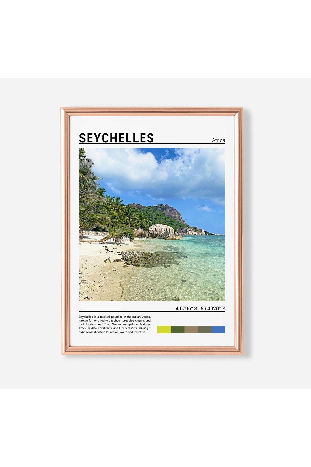 Seychelles Print, Seychelles Poster, Seychelles Wall Art, Seychelles Travel, Seychelles Artwork ...