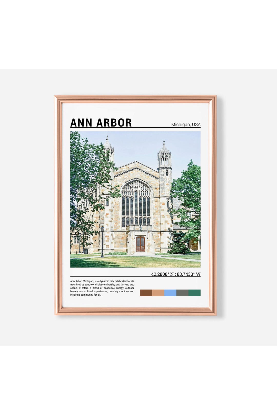 Ann Arbor Print, Ann Arbor Poster, Ann Arbor Wall Art, Ann Arbor Travel ...