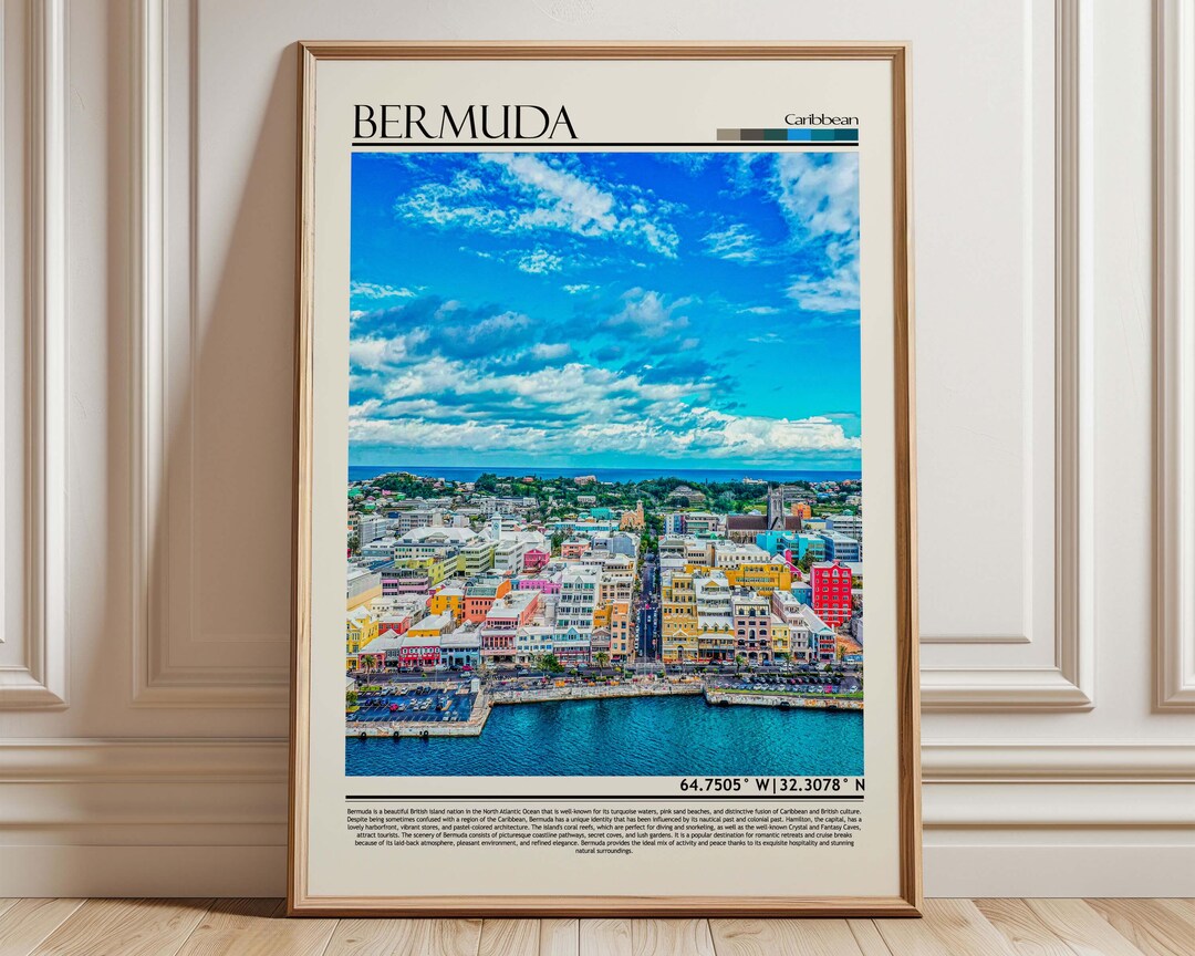 Bermuda Caribbean Wall Art Poster| Bermuda Travel Print | Bermuda Gift ...