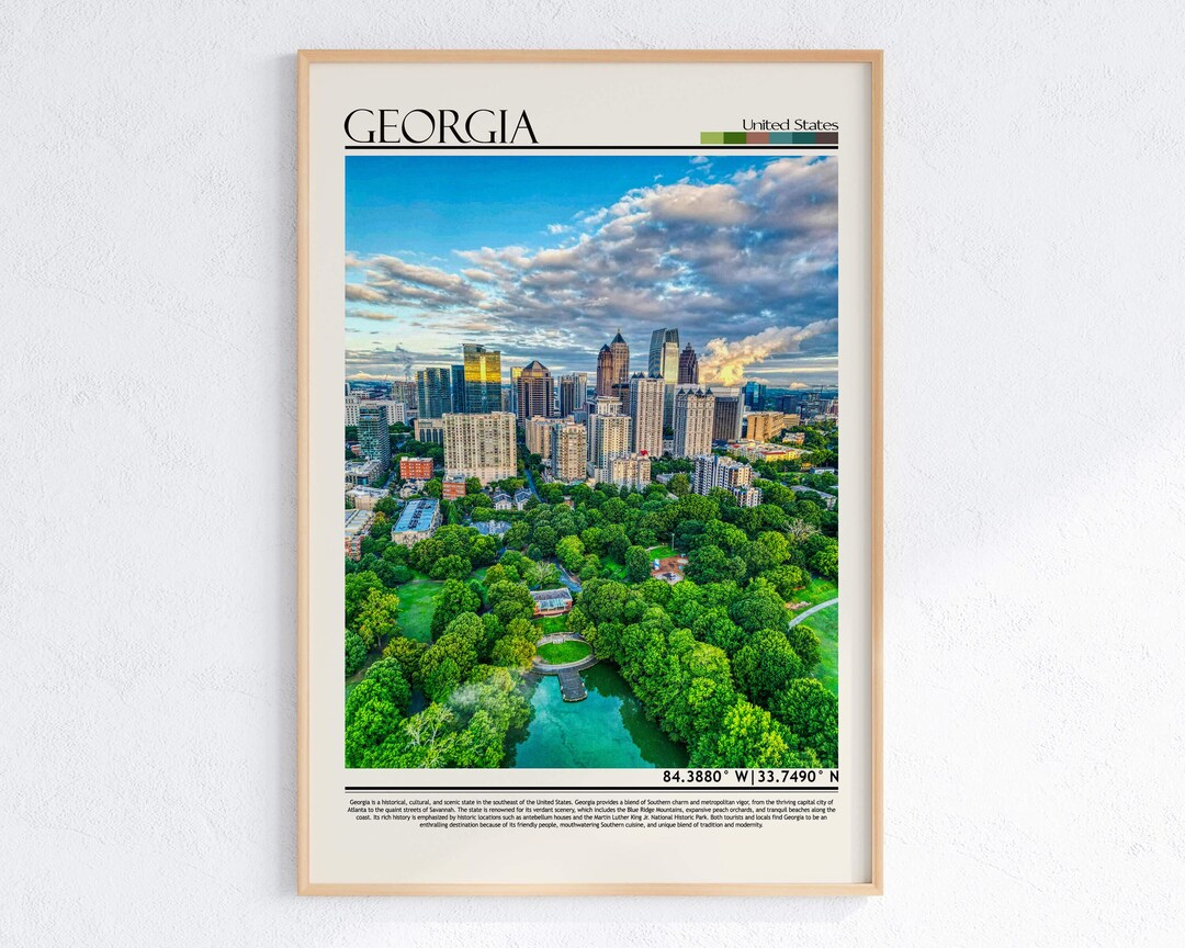 Georgia Print, Georgia Travel Poster, Georgia Wall Art, Georgia Travel ...