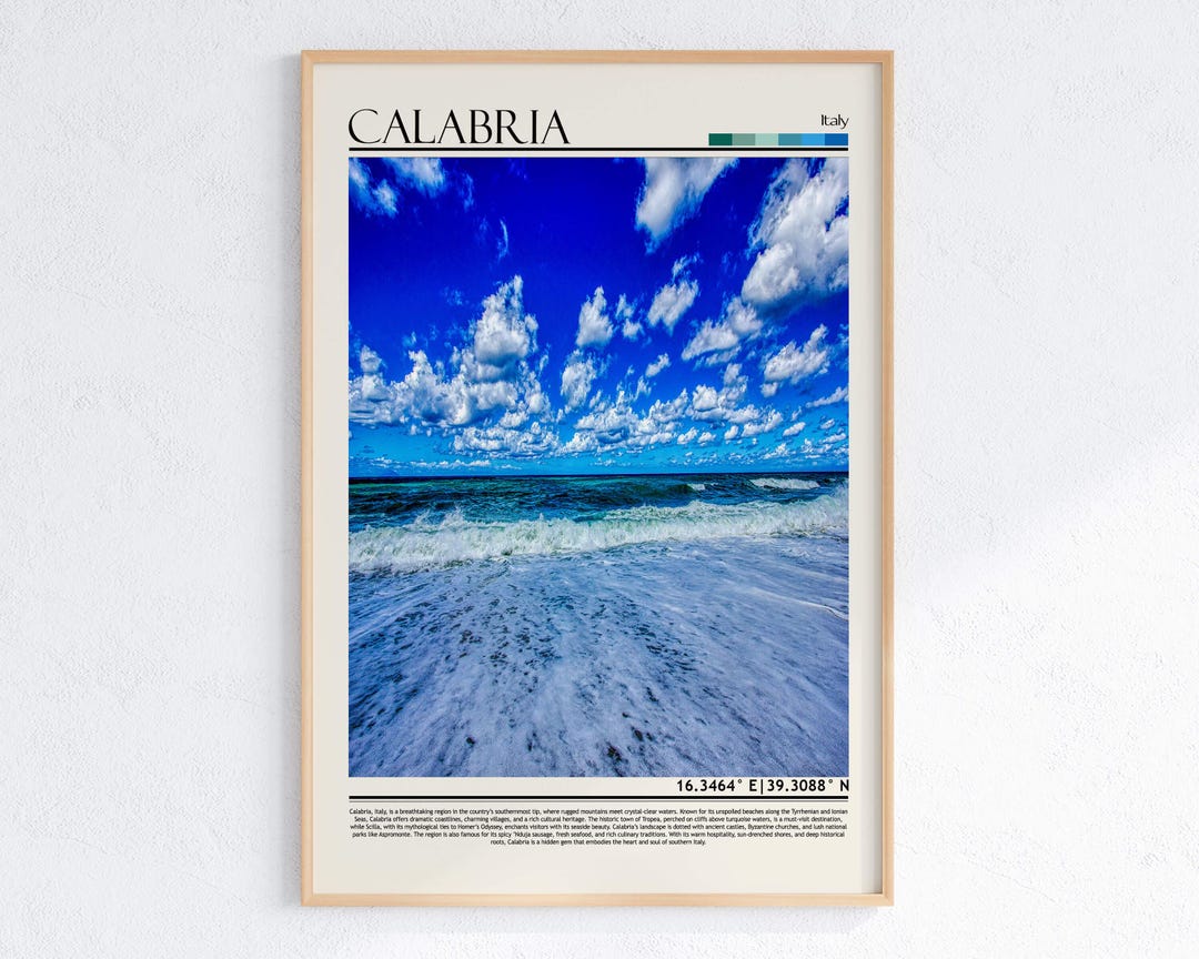 Calabria Wall Art , Calabria Print, Calabria Travel Poster, Calabria ...