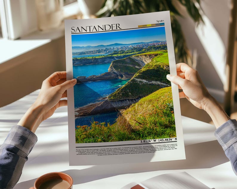 Santander Travel Poster, Santander Spain Wall Art, Santander Poster ...