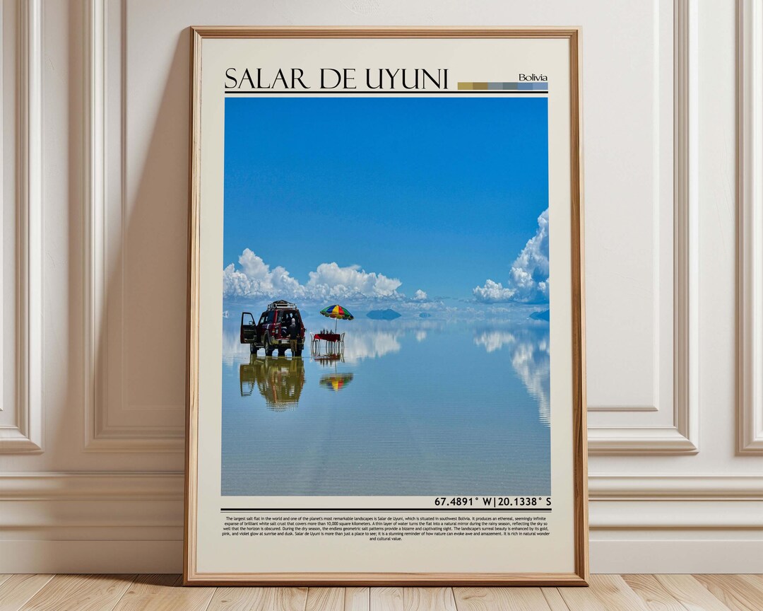 Salar De Uyuni Bolivia Wall Art Poster |salar De Uyuni Travel Print Art ...