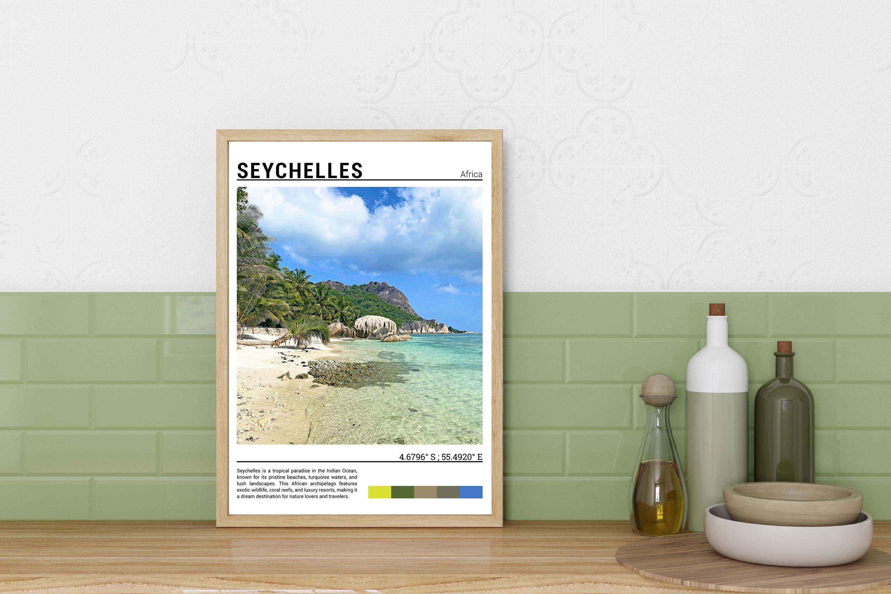 Seychelles Print, Seychelles Poster, Seychelles Wall Art, Seychelles Travel, Seychelles Artwork ...
