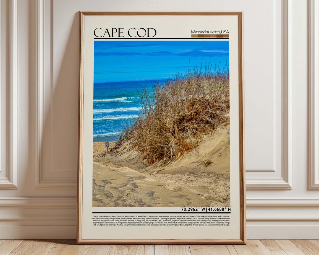 Cape Cod Massachusetts Beach Wall Art| Coastal Dune Print ...
