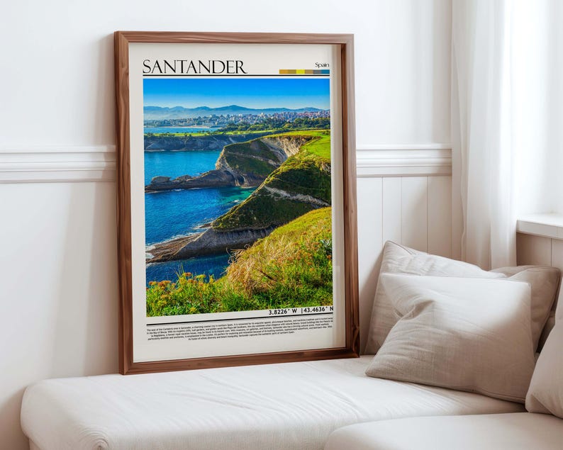 Santander Travel Poster, Santander Spain Wall Art, Santander Poster ...