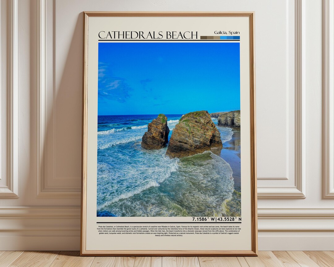 Cathedrals Beach Poster | Galicia Wall Art Print | Europe Home Decor - Etsy