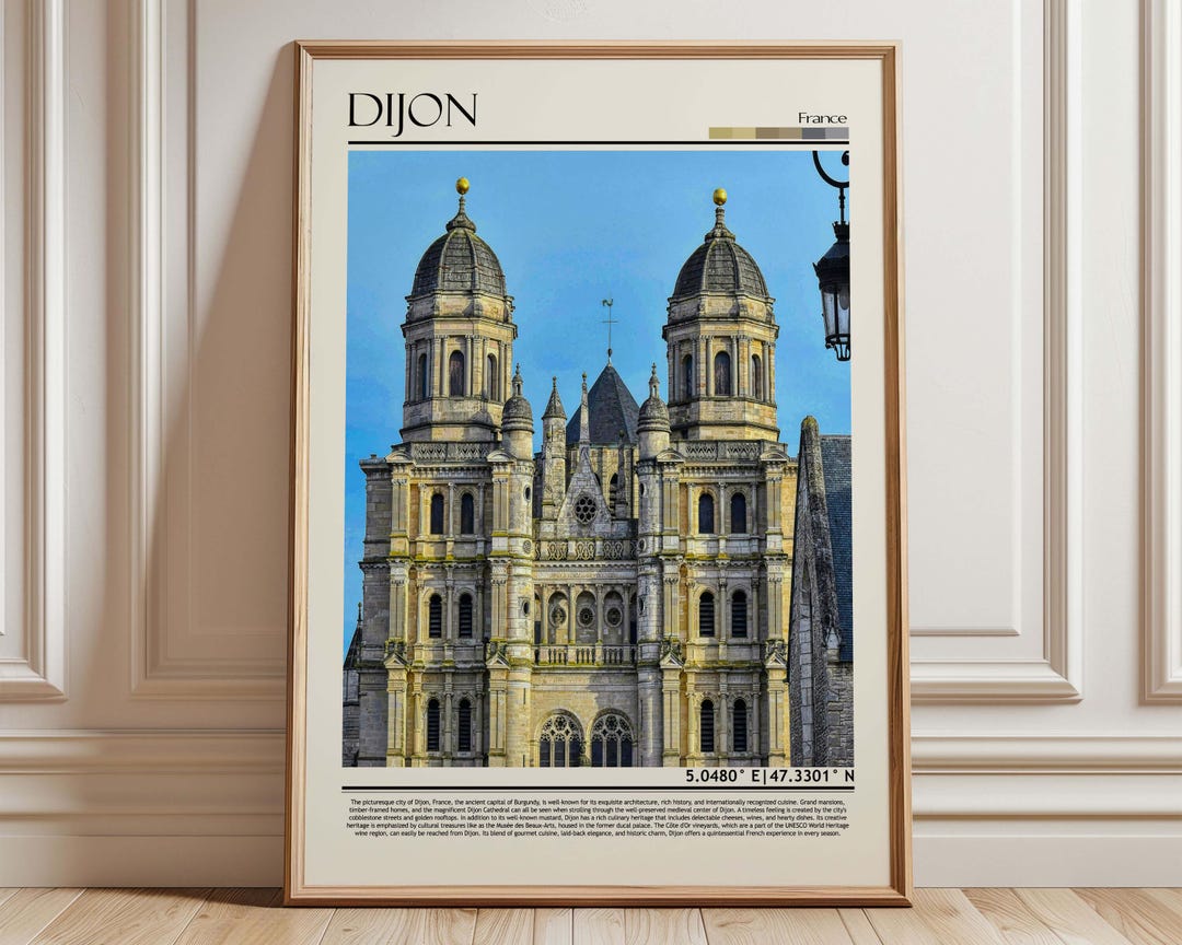 Dijon France Wall Art | Dijon Poster | European Cityscape Print ...