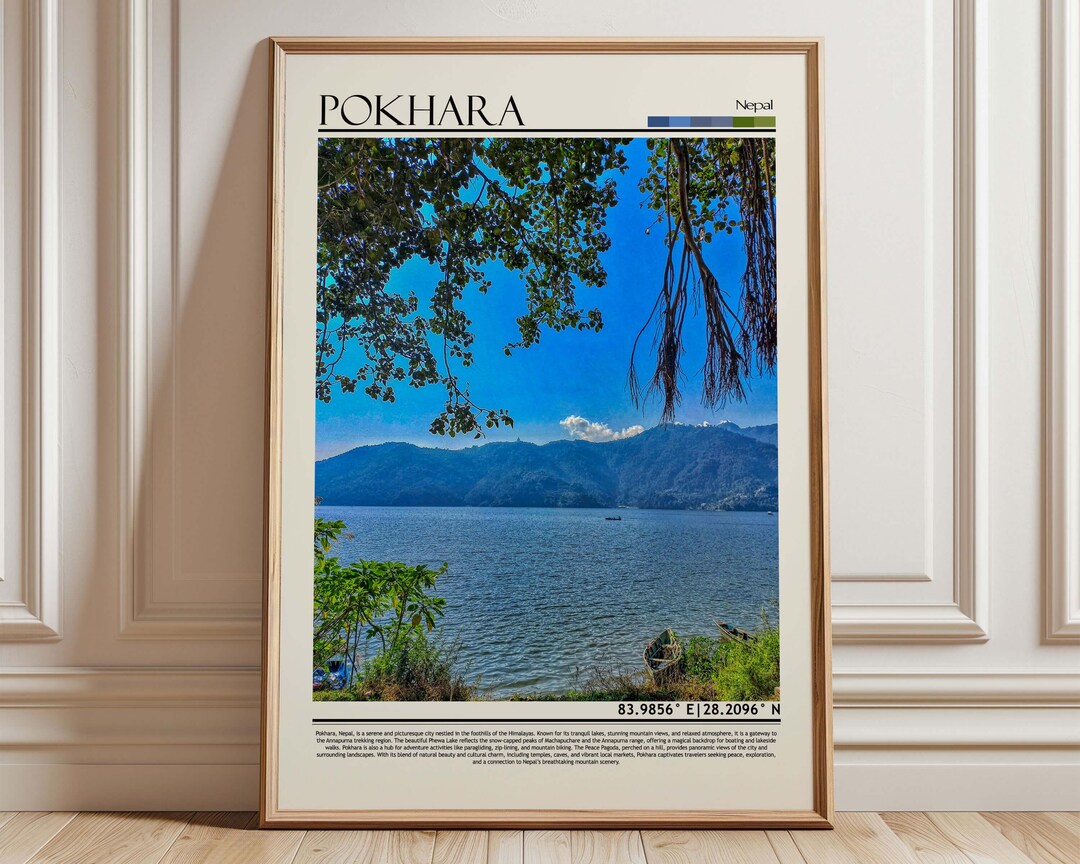 Pokhara Nepal Wall Art Print |pokhara Nepal Travel Print Poster ...