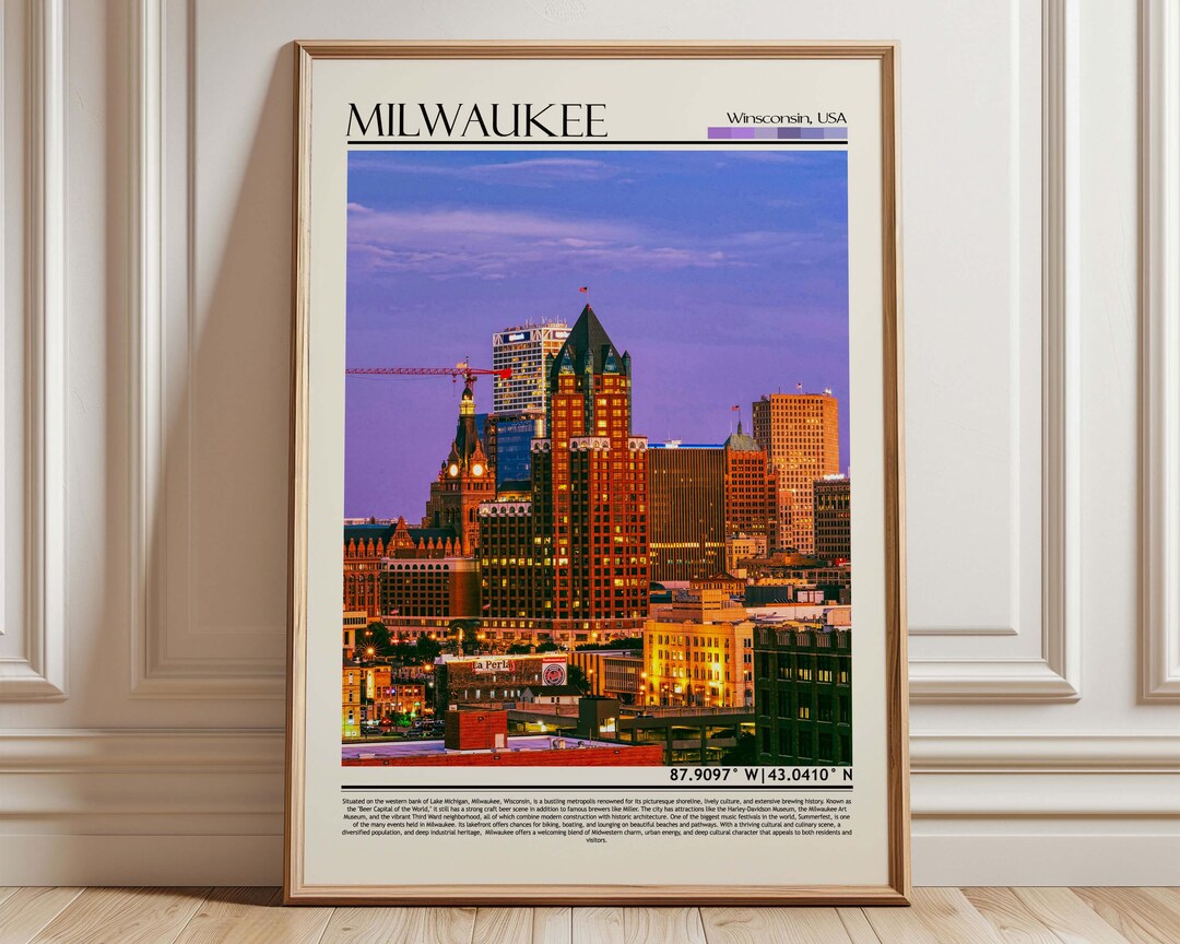 Milwaukee Wisconsin City Skyline Art | Milwaukee Poster | USA Urban ...
