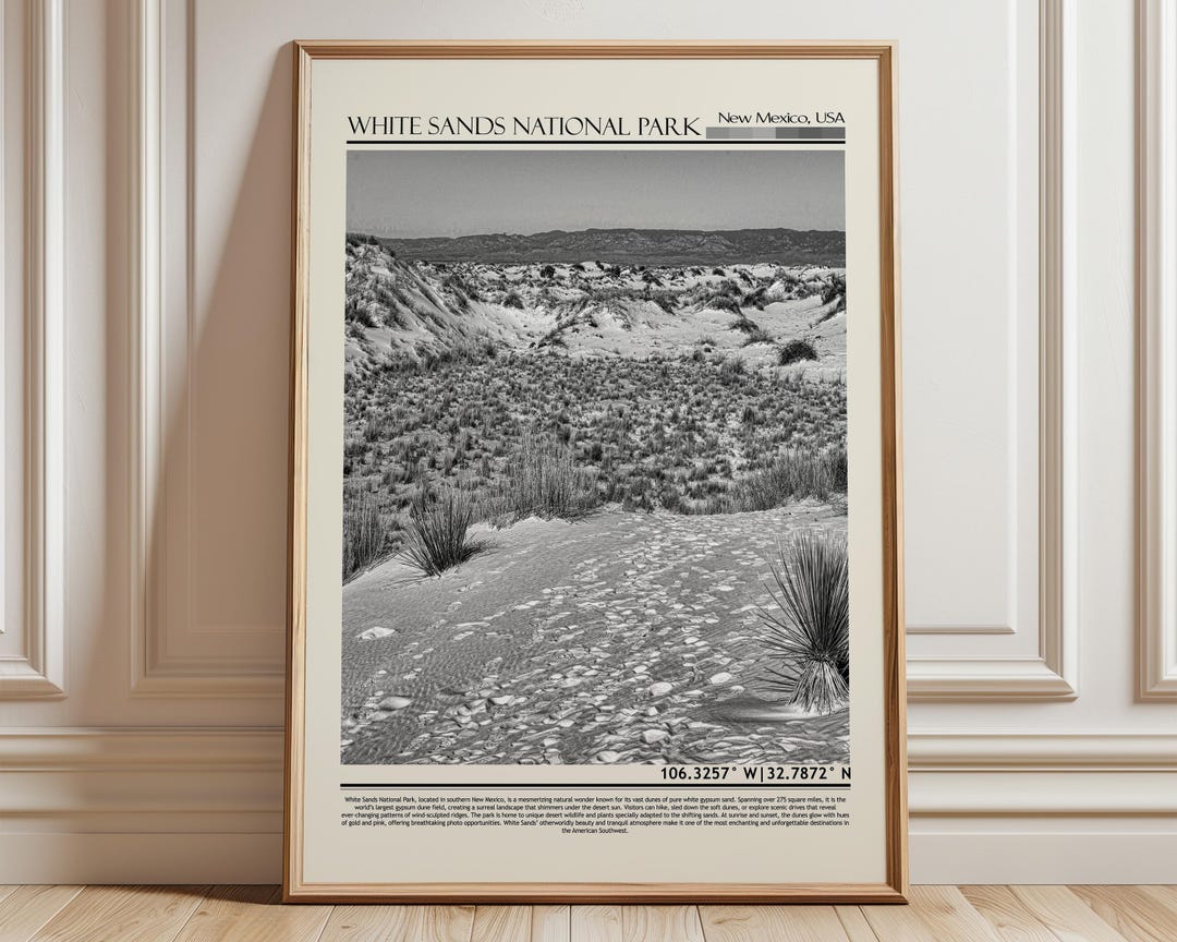 White Sands National Park Poster Print | New Mexico Wall Art | USA Home ...