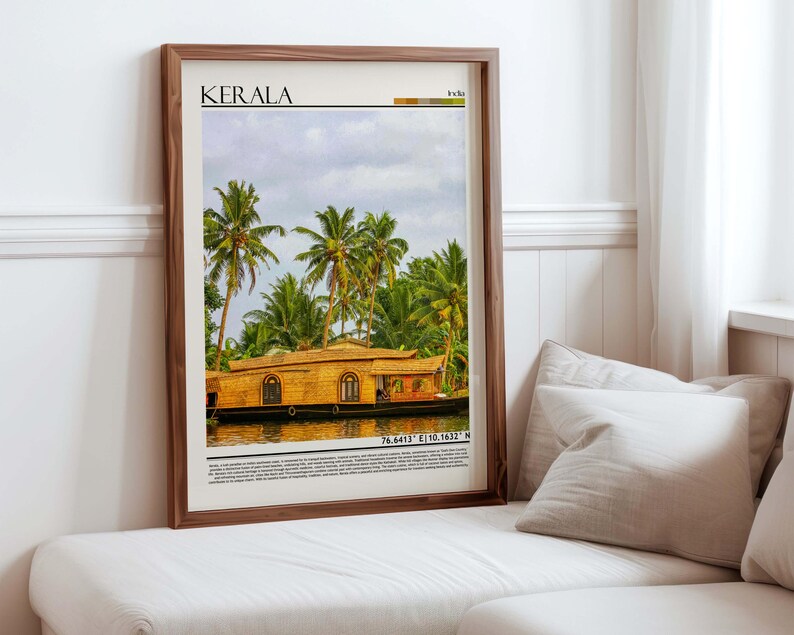 Kerala India Travel Poster| Kerala Wall Art Print| India Travel Print ...