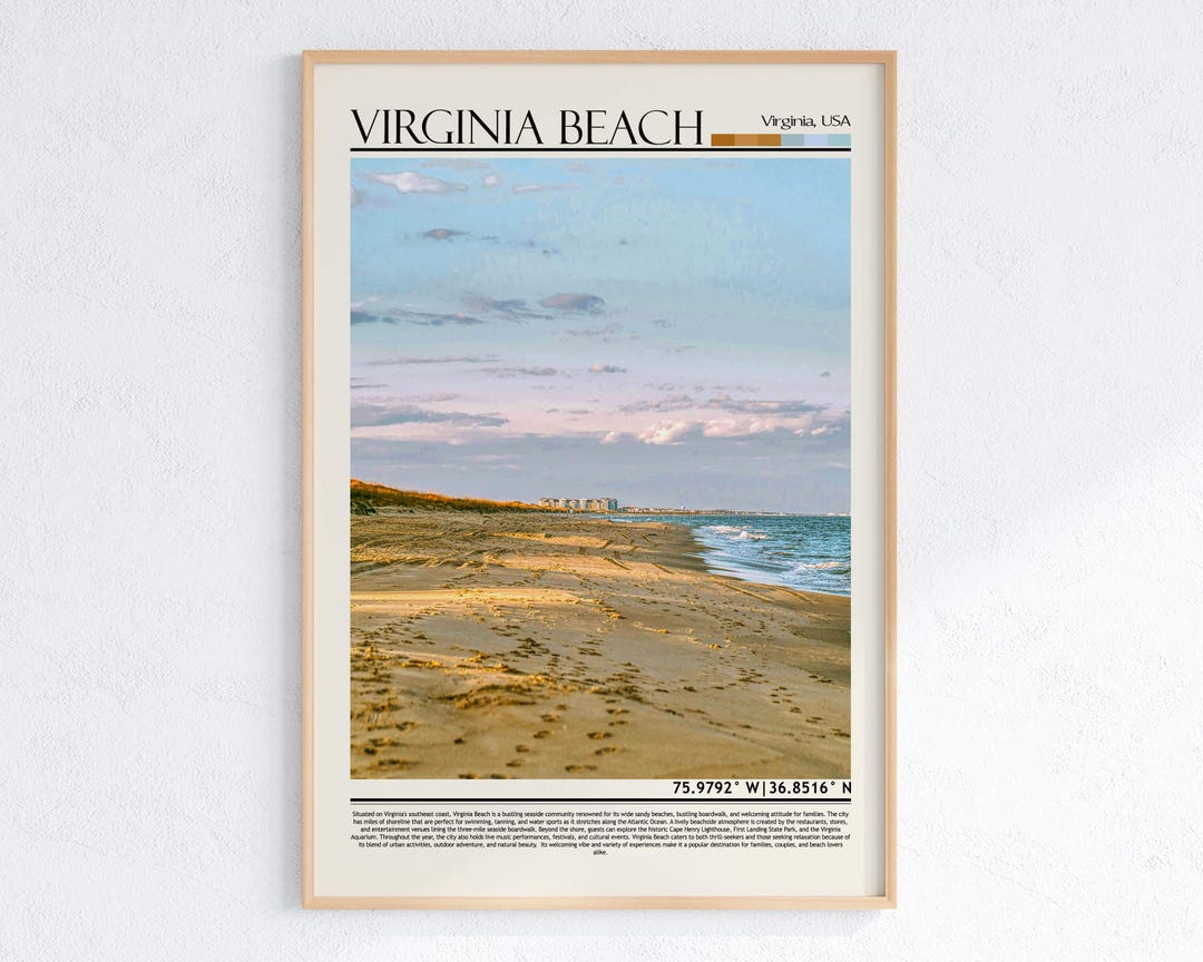 Virginia Beach Print, Virginia Beach Poster, Virginia Beach Wall Art ...