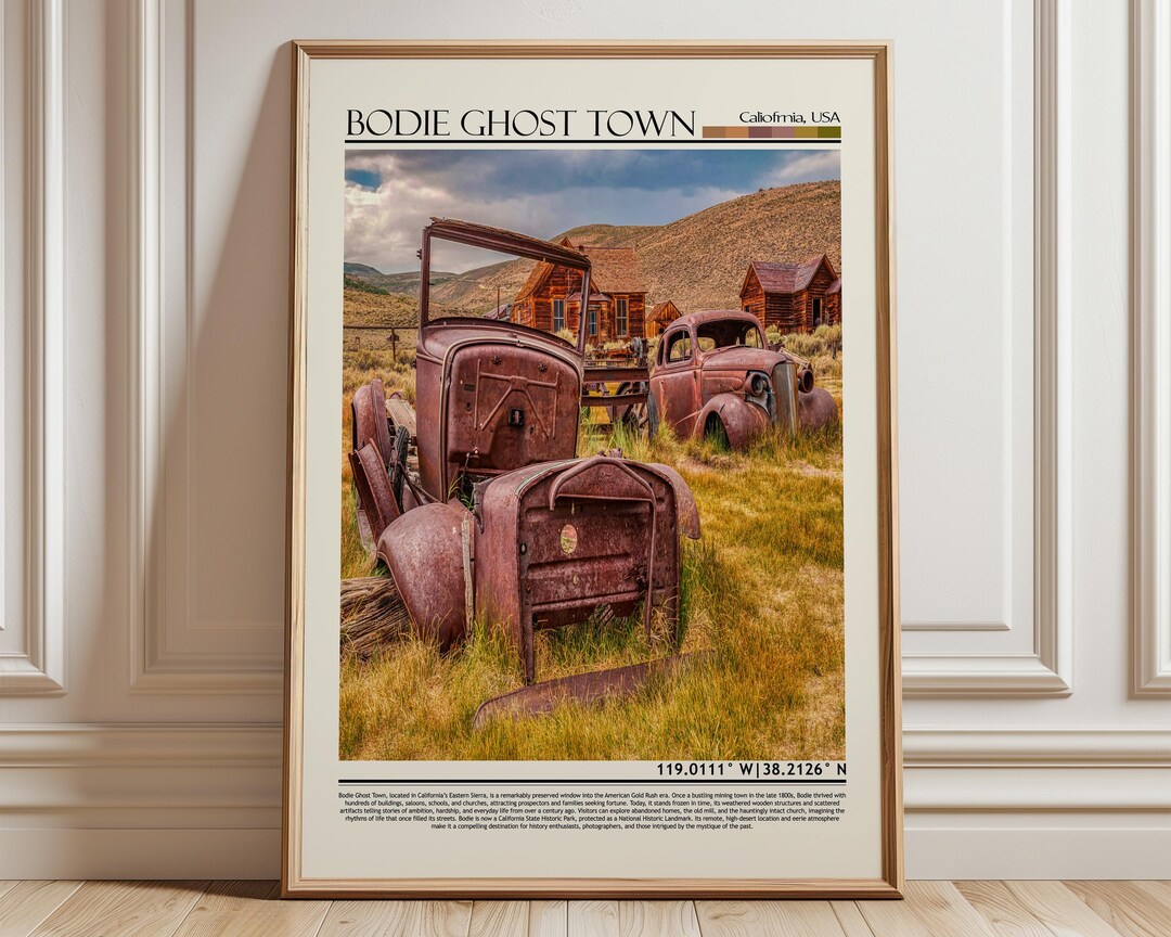Bodie Ghost Town Poster Art | California Art Print | USA Wall Hanging ...