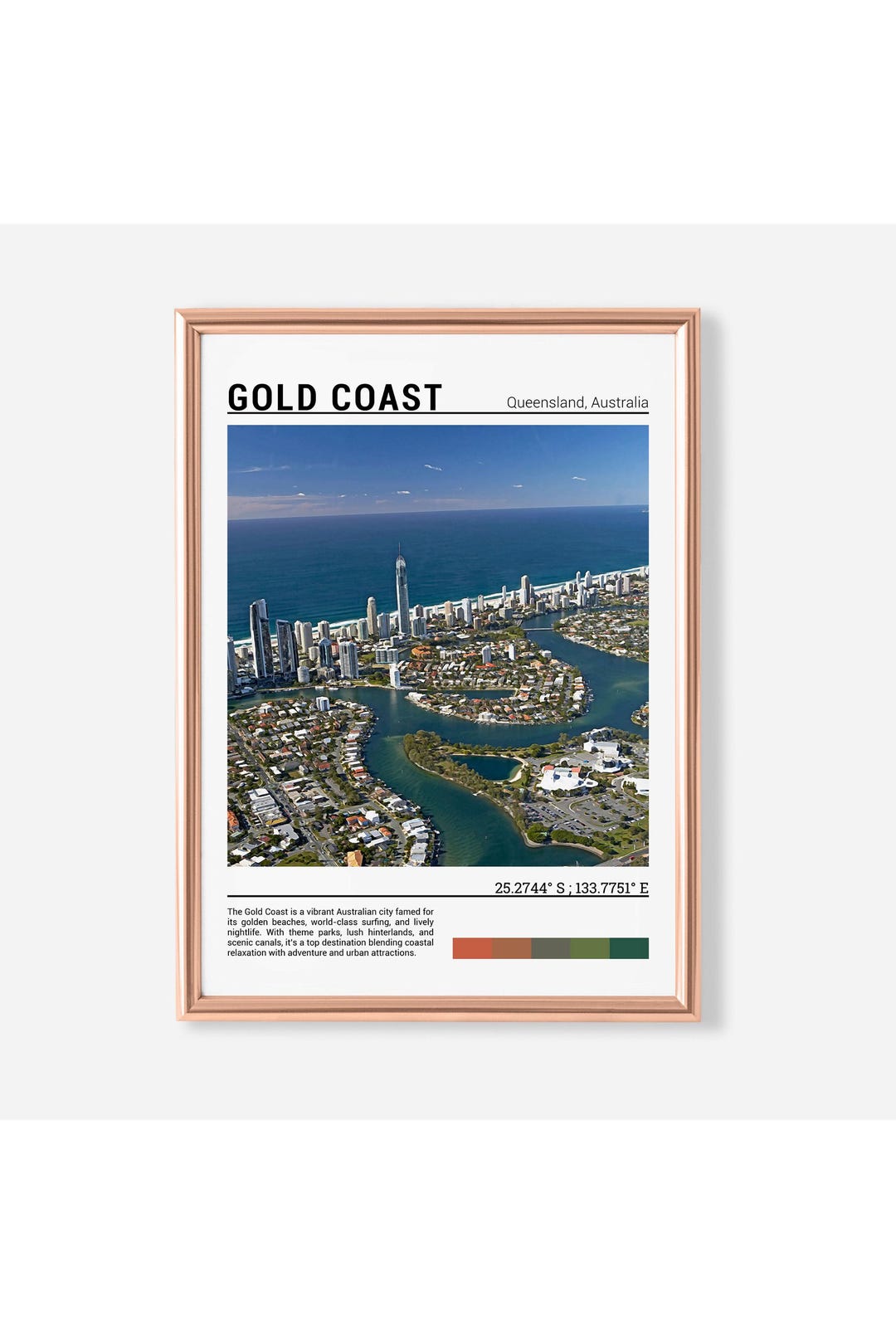 Gold Coast Print, Gold Coast Poster, Gold Coast Wall Art, Gold Coast ...