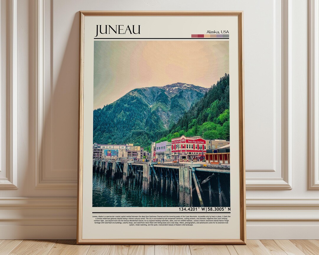Juneau Wall Art Poster | Alaska Art Print| USA Wall Hanging Home Decor ...