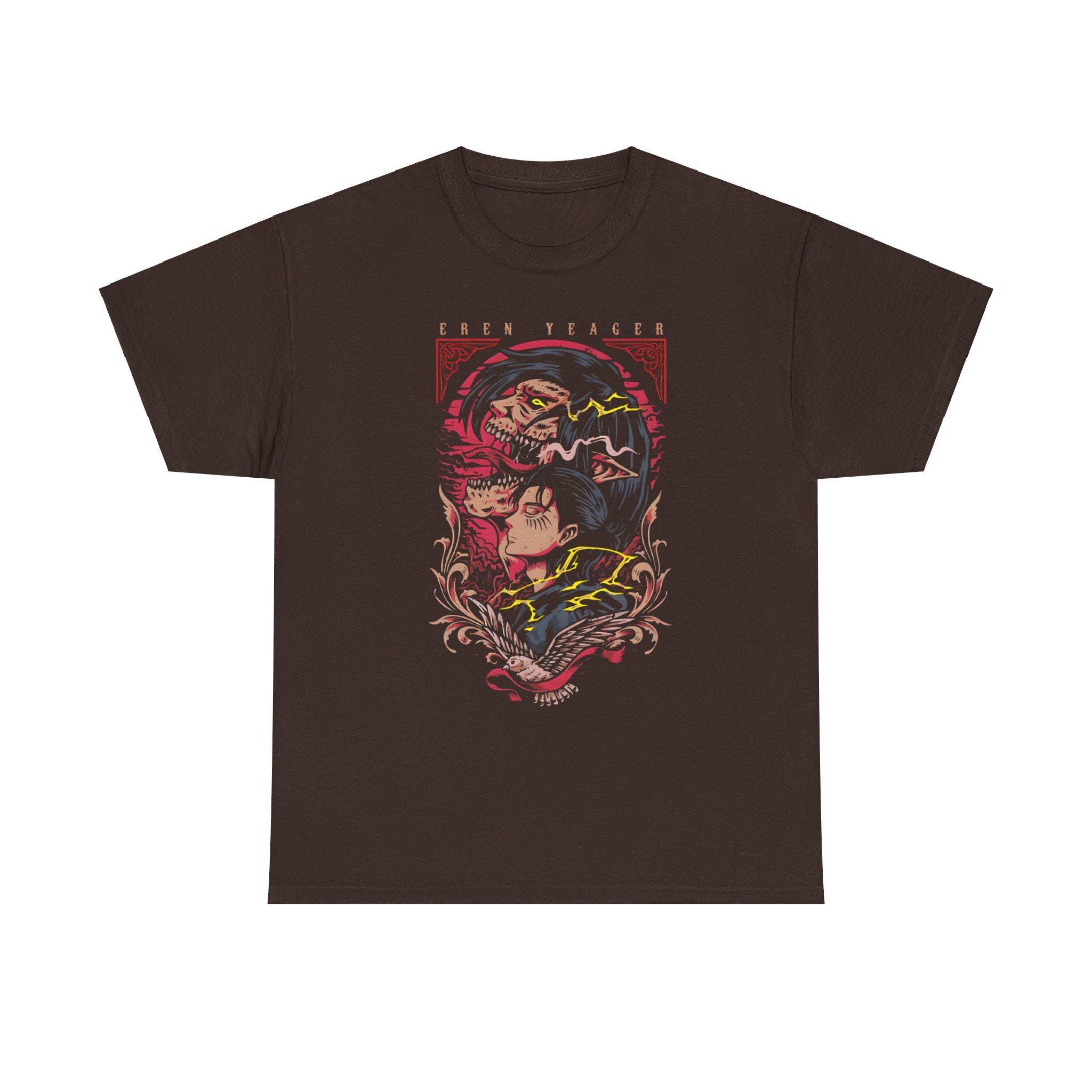 Eren Yeager T-shirt, Attack on Titan Anime Merch - Etsy
