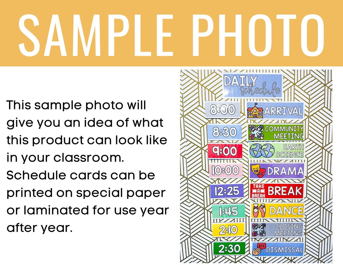 Printable Classroom Schedule Cards | Editable in Canva - Etsy