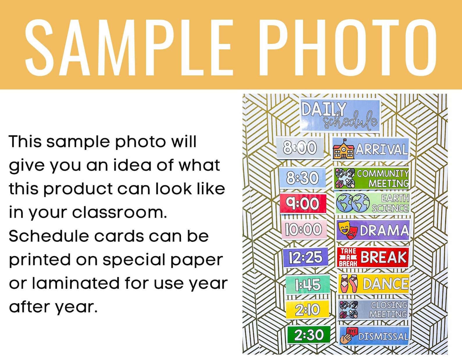 Printable Classroom Schedule Cards | Editable in Canva - Etsy