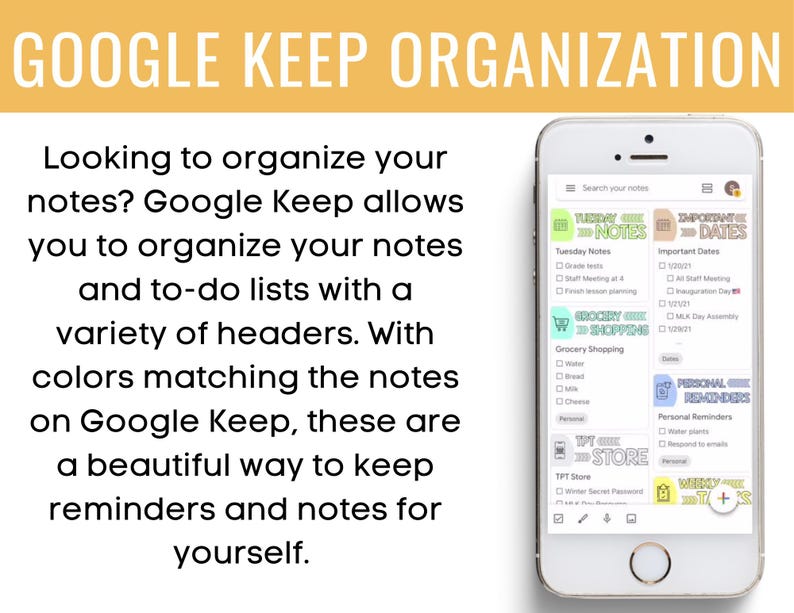 Google Keep Headers | Canva Template - Etsy