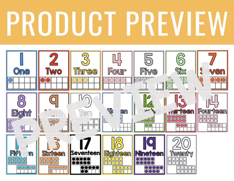 Classroom Numbers Posters | Numbers 1 to 20 - Etsy