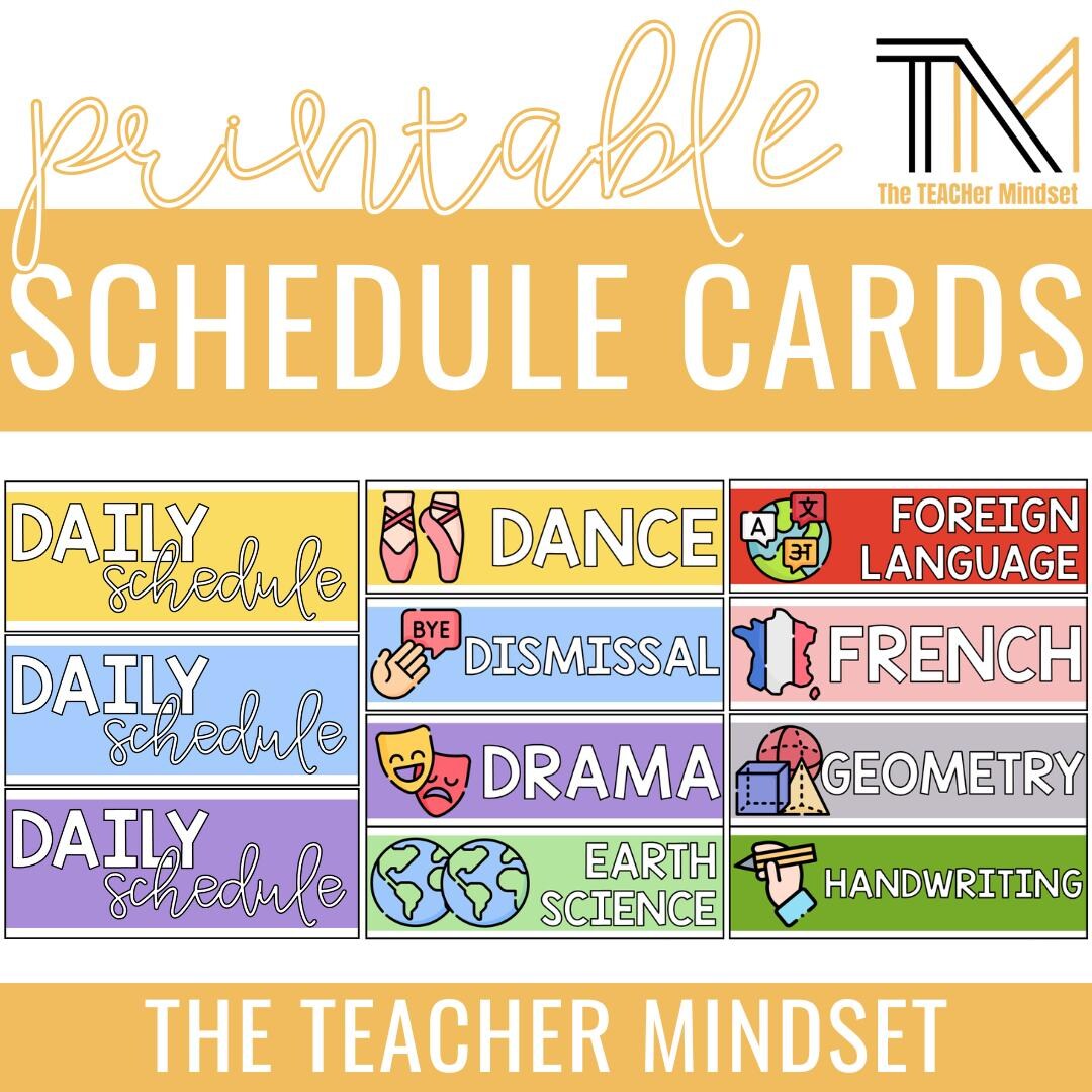 Printable Classroom Schedule Cards | Editable in Canva - Etsy