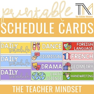 Printable Classroom Schedule Cards | Editable in Canva - Etsy