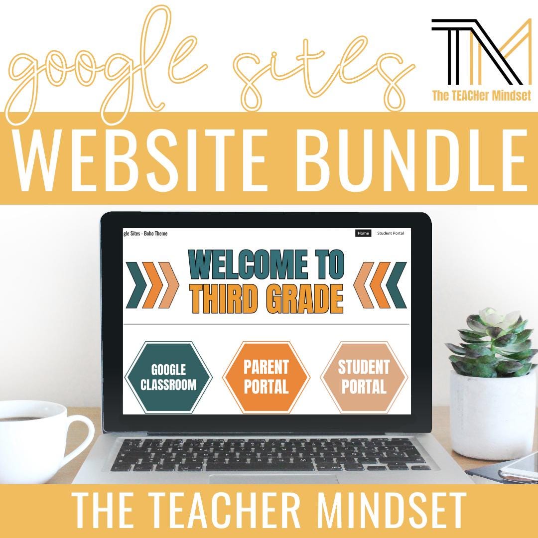 Google Sites Template | Classroom Website | Canva | Boho Theme - Etsy