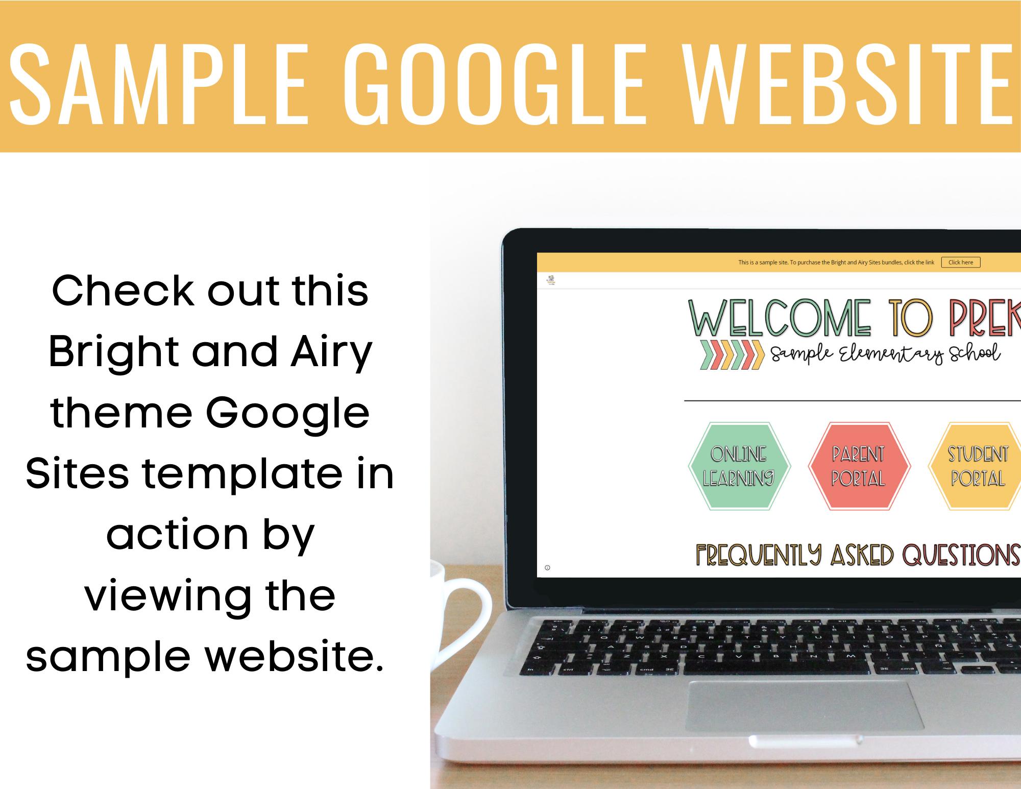 Google Sites Template | Classroom Website | Canva | Bright & Airy Theme ...