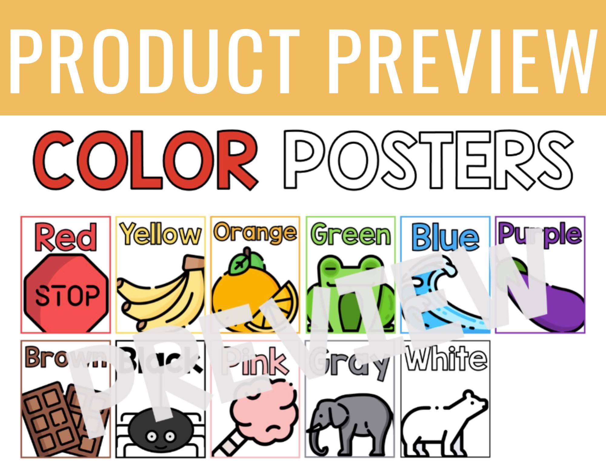 Classroom Color Posters | 11 Colors - Etsy