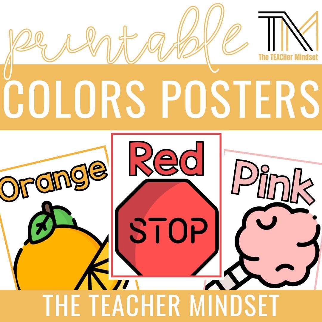 Classroom Color Posters | 11 Colors - Etsy