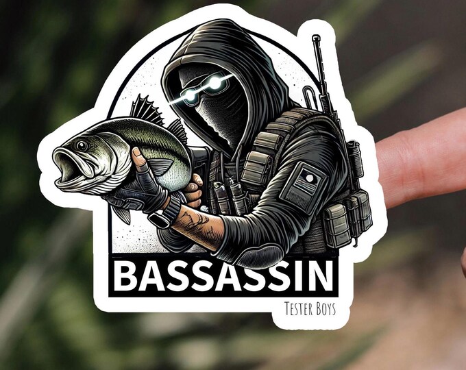 Bassassin – Tactical Bass Fishing Sticker for Coolers, Trucks, and ...