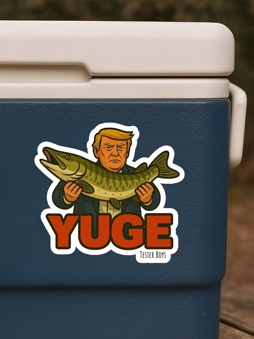 YUGE Trump Fishing Sticker – Funny Fishing Sticker for Anglers ...